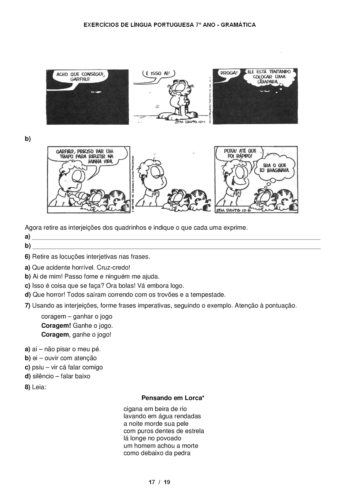 Prova Portugues 7o Ano - EDUCA