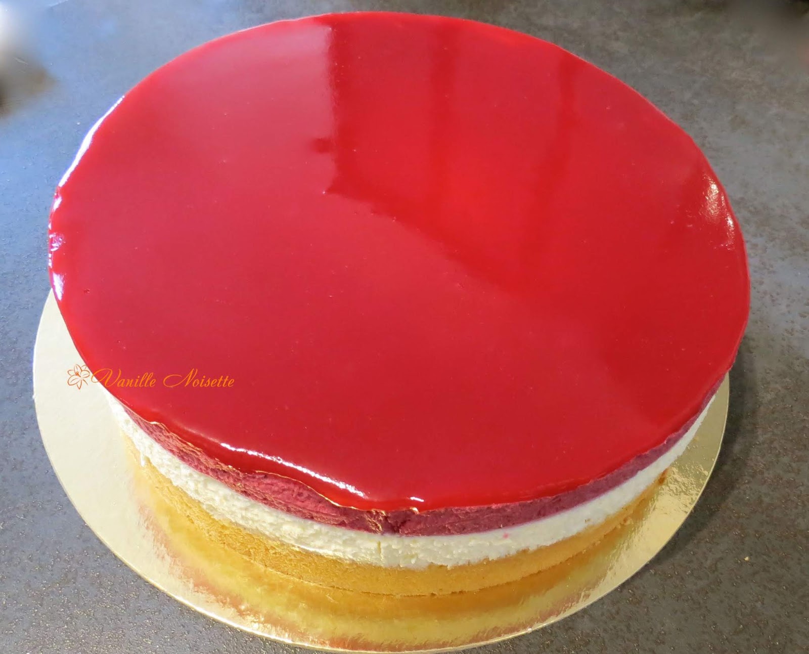 Vanille Noisette : BAVAROIS VANILLE/FRUITS ROUGES