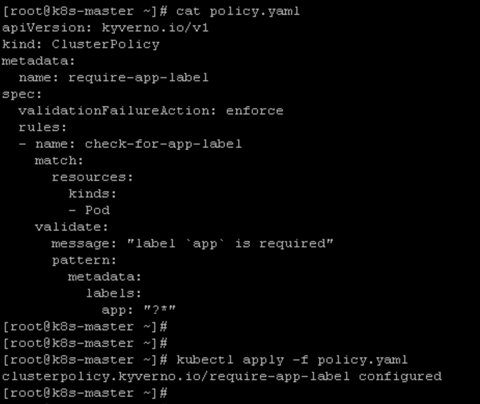 Steps by step installation of Kyverno and apply policy in Kubernetes