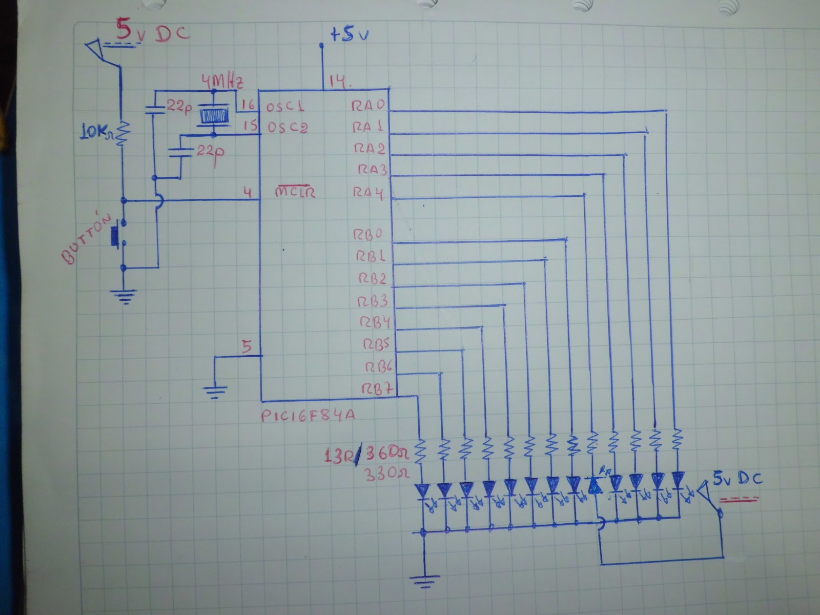 SECUENCIAL DE LEDs CON EL PIC16F84A | MUY FÁCIL.