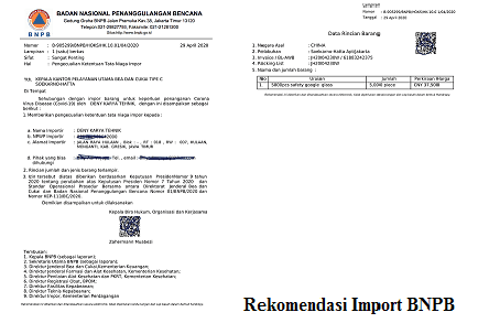 Contoh Surat Rekomendasi Import Alat Kesehatan BNPB-Badan Nasional ...