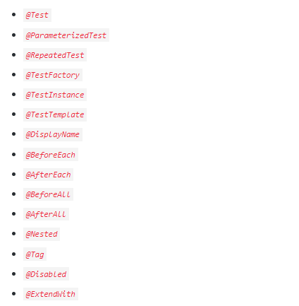 JUnit Annotations List with Examples