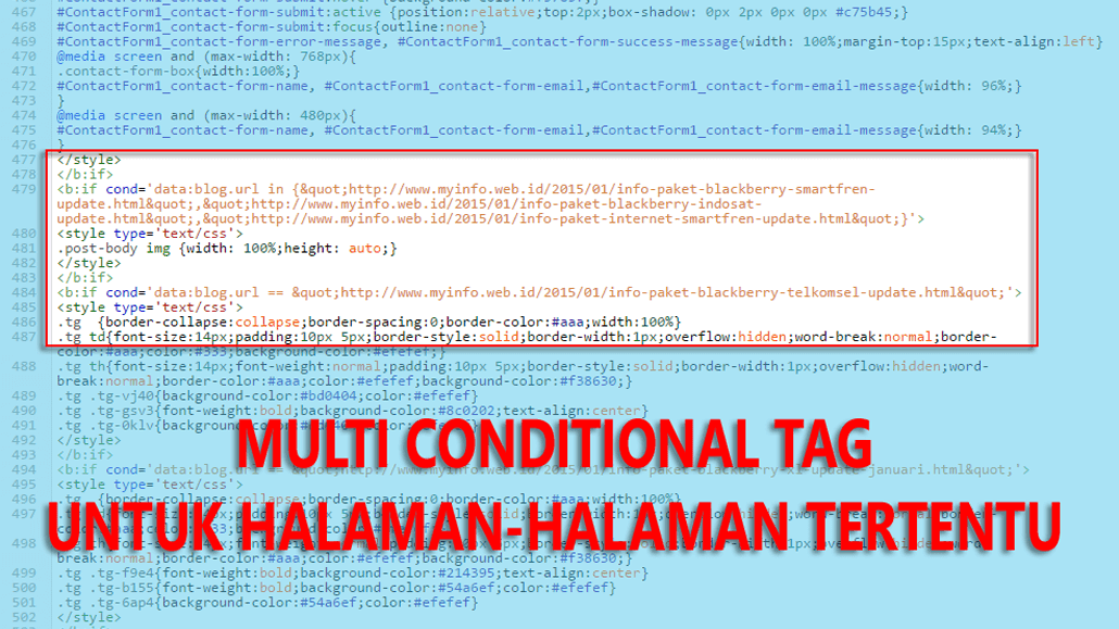 Multi Conditional Tags Untuk Halaman-halaman Tertentu Di Blogger