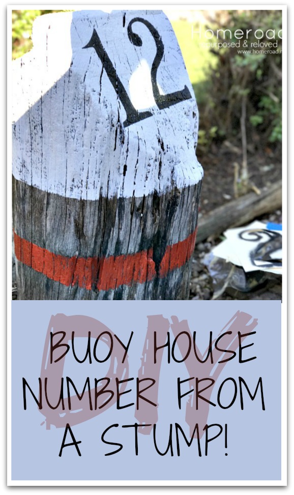 Driftwood Buoy Stump House Number