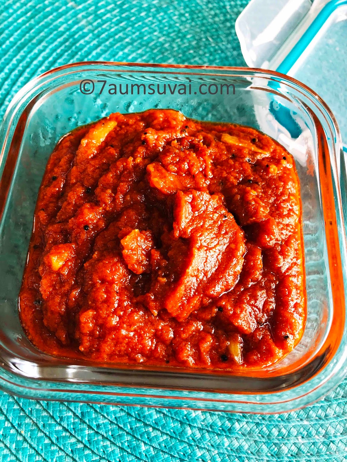 Thakkali thokku/Tomato Pickle/Tomato garlic chutney | 7aum Suvai