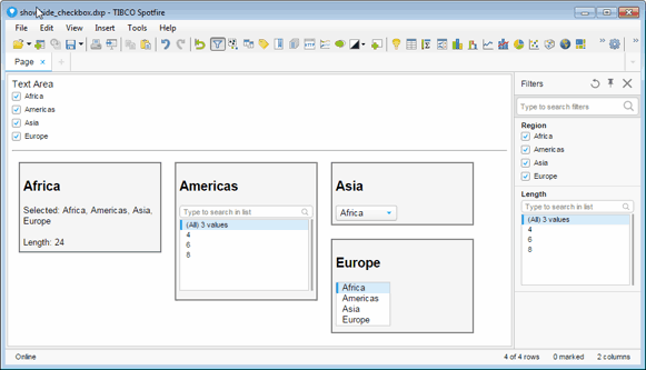 Spotfire Developer Show Hide Spotfire Controls From Checkbox Filter 7 5