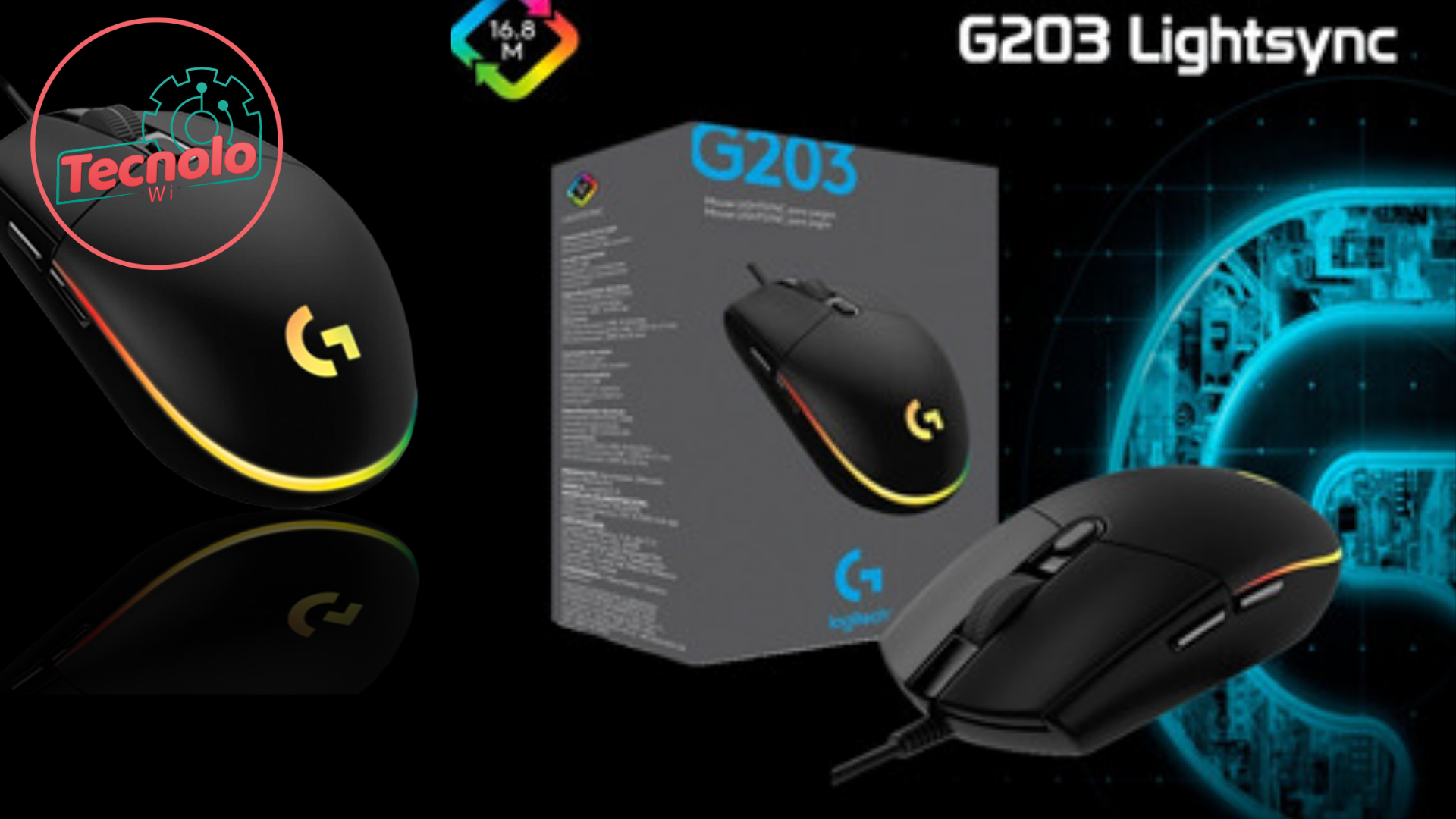 Mouse Logitech G203 con un diseño ambidiestro
