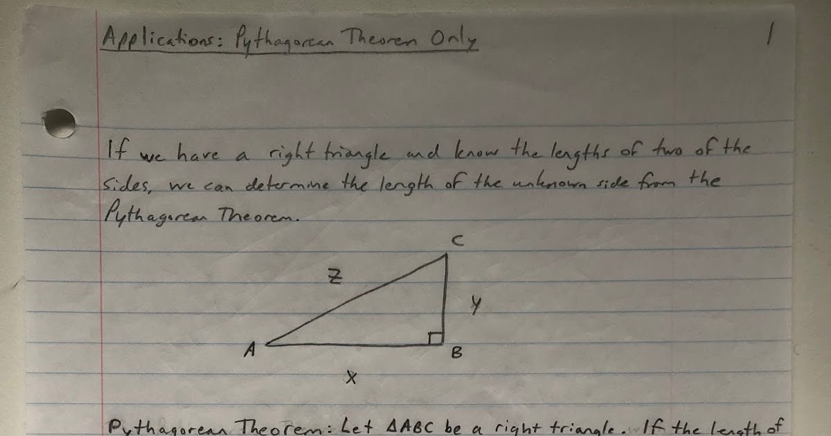 Professor Frank’s Math Blog: Applications: Pythagorean Theorem Only ...