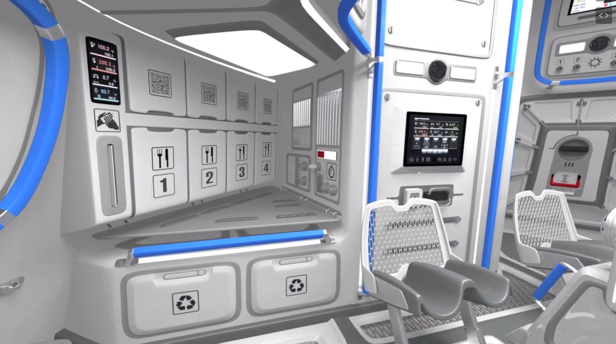 El interior de la nueva nave espacial rusa PTK-NP