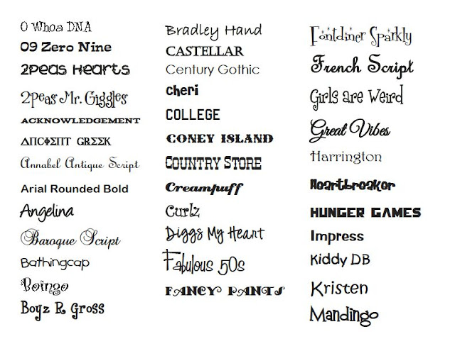 Sophia's Crafty Creations: Font Choices