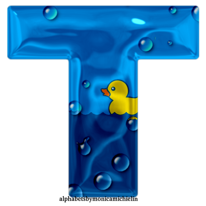 M. Michielin Alphabets: BLUE LUMPY FONT RUBBER DUCK ALPHABET AND ICONS PNG