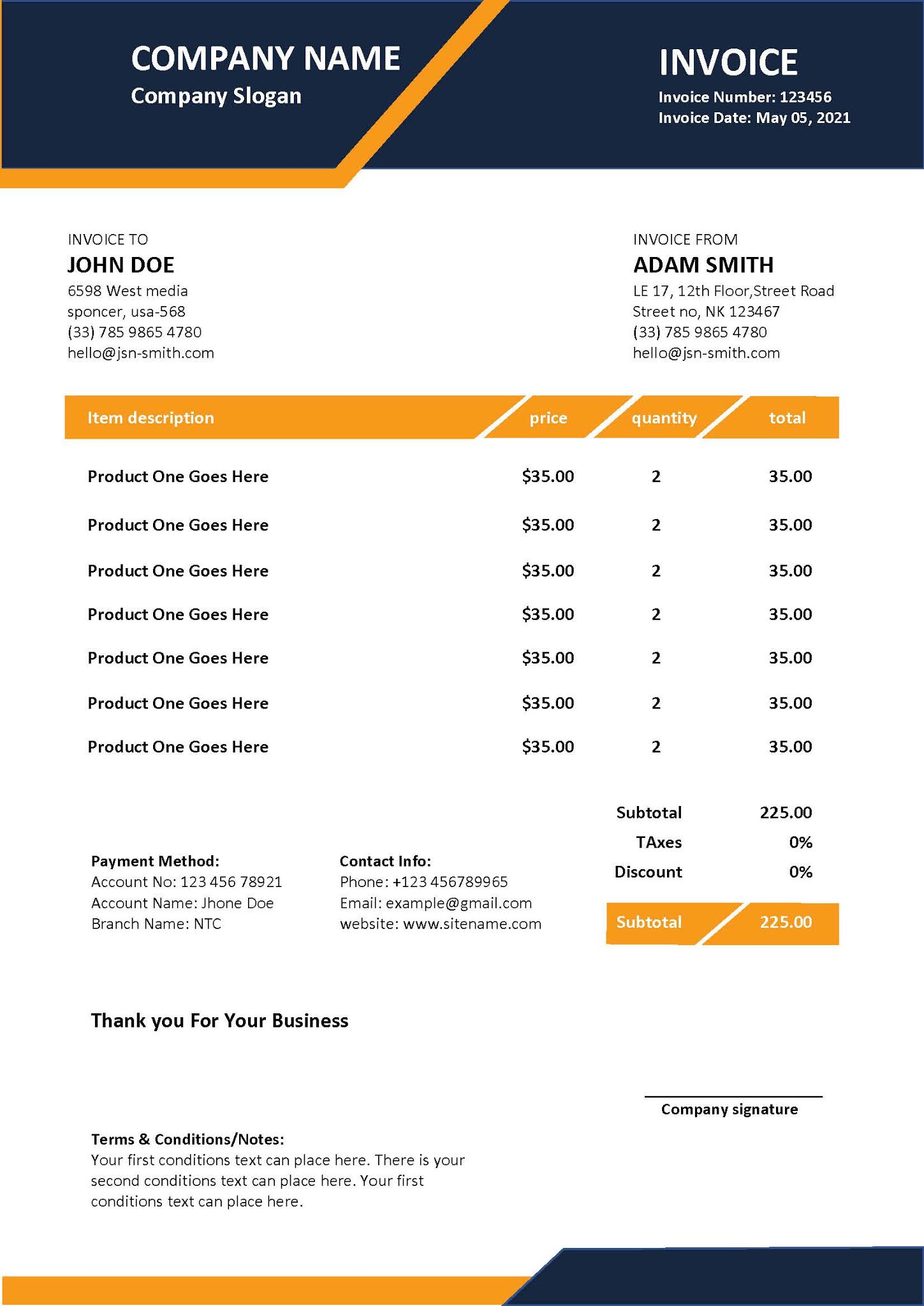 How to Create Modern corporate business invoice template in Mircrosoft ...