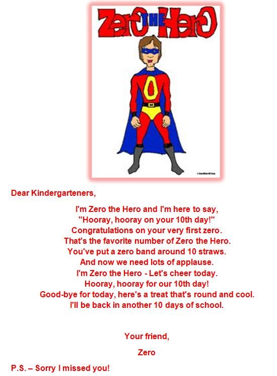 K is for Kindergarten: Z is for Zero the Hero!