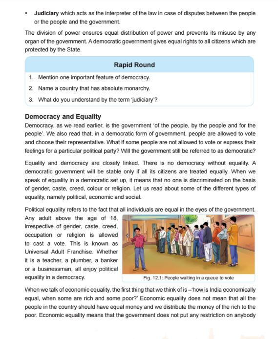 PIS VADODARA STD 7: Civics ch-1 Democracy and Equality (Textbook)
