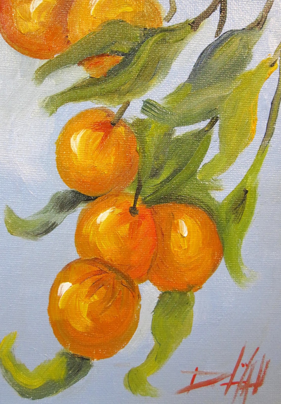Painting of the Day, Daily Paintings by Delilah: Orange Tree oil painting