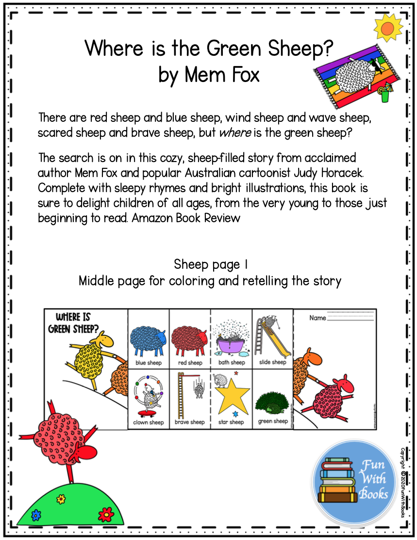 WHERE IS THE GREEN SHEEP? BOOK CRAFT AND STUDENT PUPPET STICKS ~ Book ...