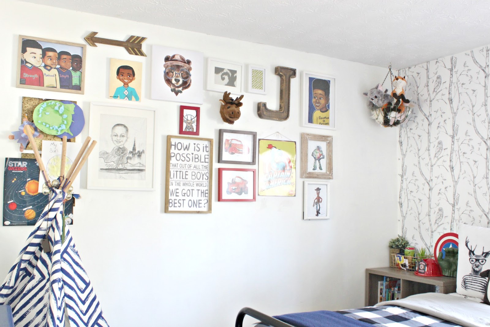 Super cute & neutral woodsy big boy room reveal! - Live Pretty on a Penny