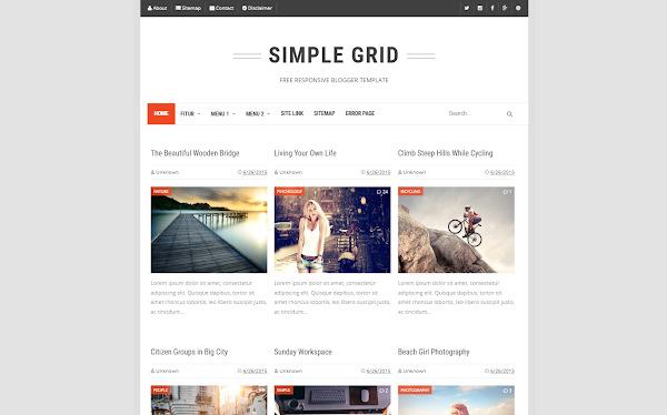 Simple Grid Responsive Blogger Template