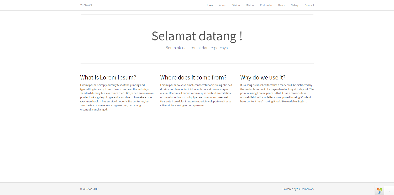 Website statis sederhana menggunakan yii2 dan template 3d button ...