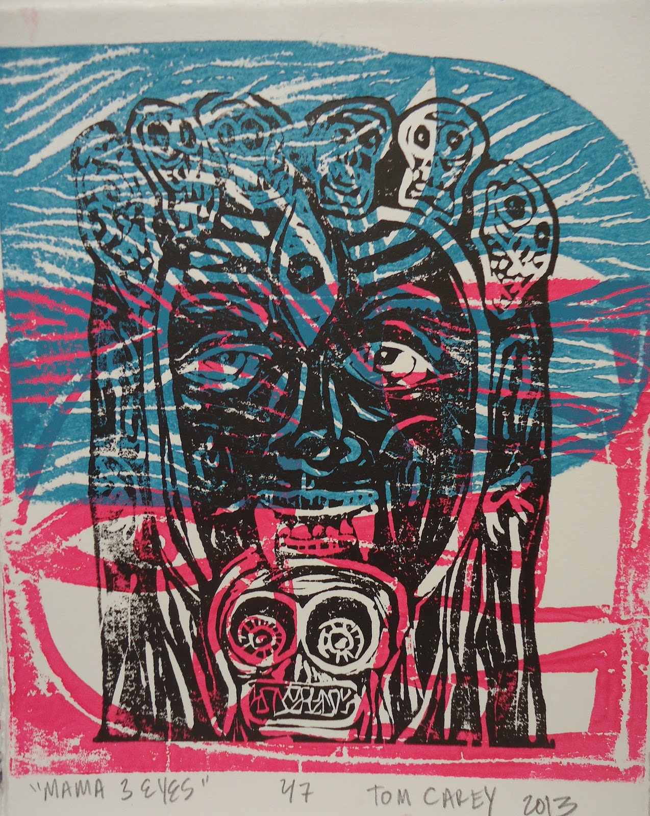 Rusty Nail Studio: Mama 3 Eyes Relief Print