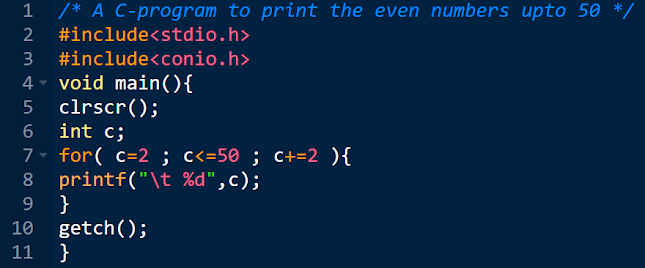 Programs with Iterative or Looping Statements in C-language