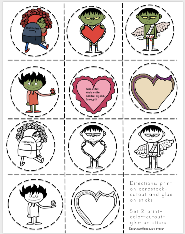 A CRANKENSTEIN VALENTINE BOOK UNIT ~ Book Units by Lynn