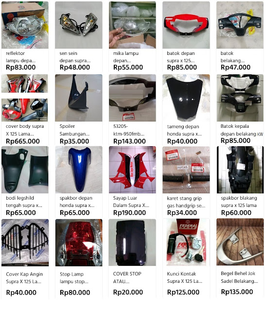 Daftar Harga Suku Cadang Honda Supra X 125 Lama Generasi Pertama 2005-2007