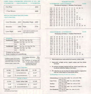 Airline memorabilia: Luxavia (1985)