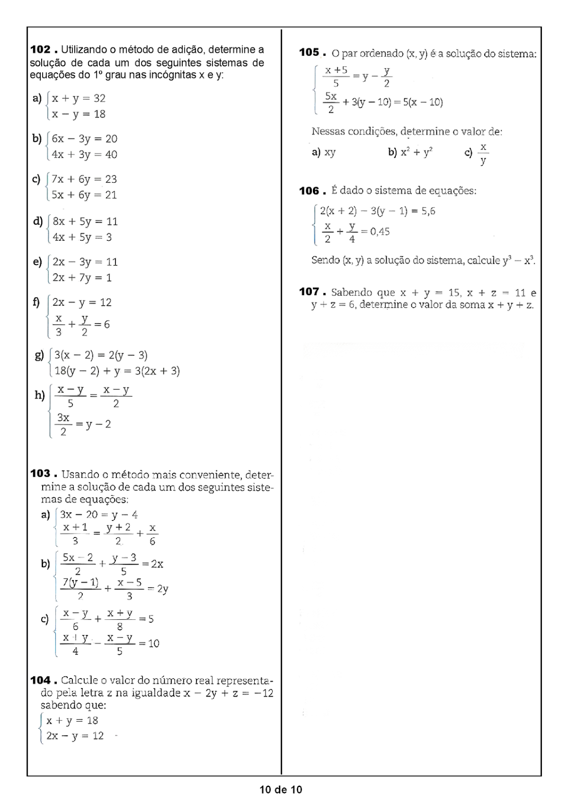 Atividade De Matemática 8 Ano Com Gabarito - RETOEDU