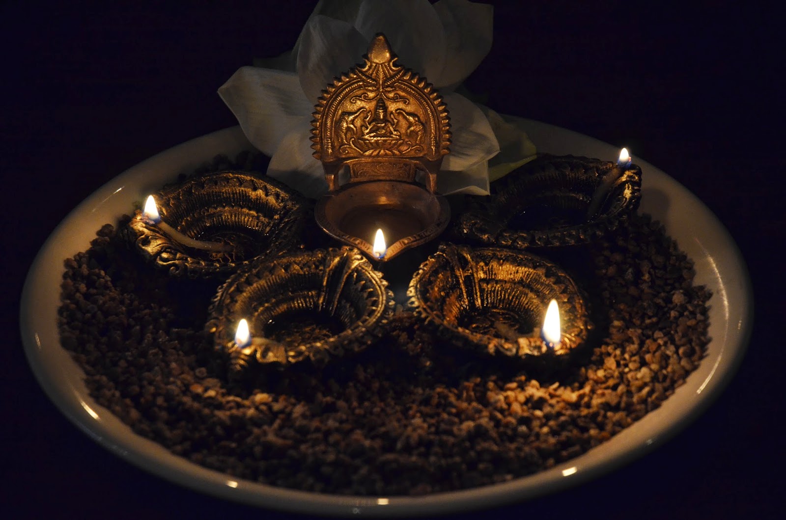 Karthigai Deepam....Row Of Lamps with golden glows:):)