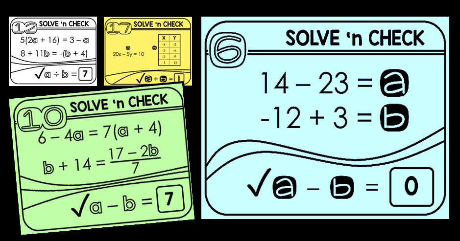 Scaffolded Math and Science: Solve 'n Check! Self-Checking Math Task ...
