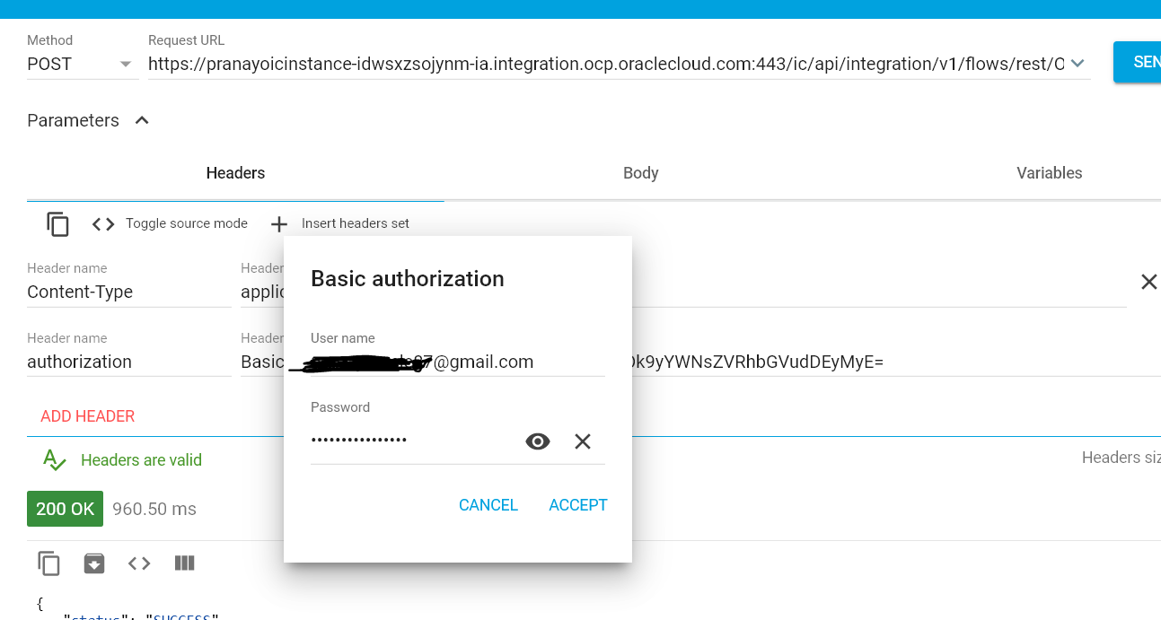 Create a REST API in OIC Service to insert data in OnPrem Database