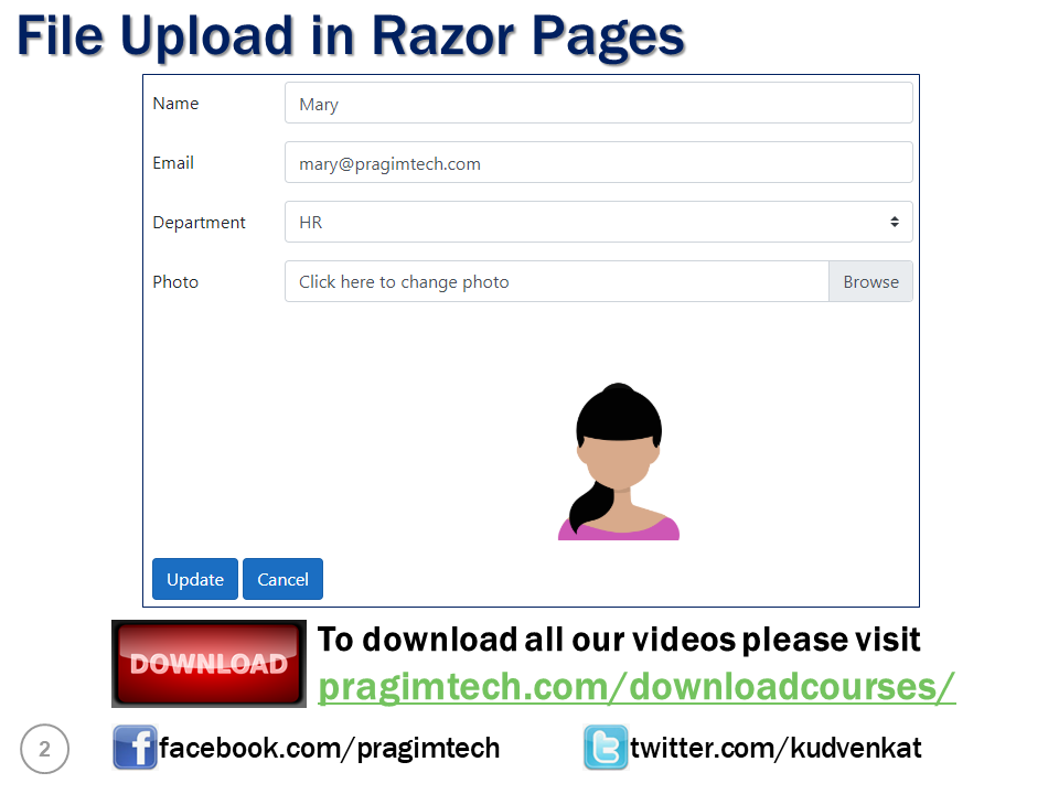Sql Server Net And C Video Tutorial File Upload In Core Razor Pages Slides