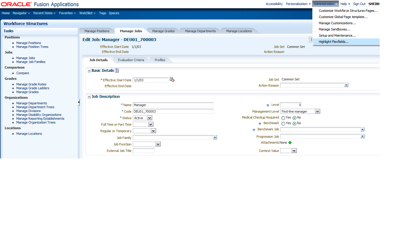 Fusion APPS Quick Start: How to Find and Edit Descriptive Flexfield ...