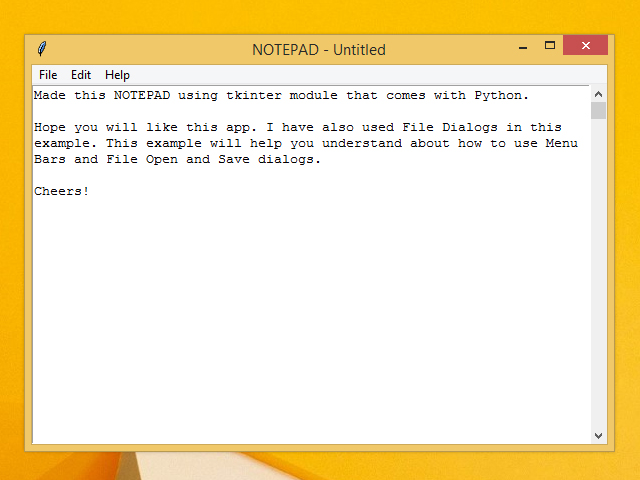 Namasudra: Creating Notepad using TkInter
