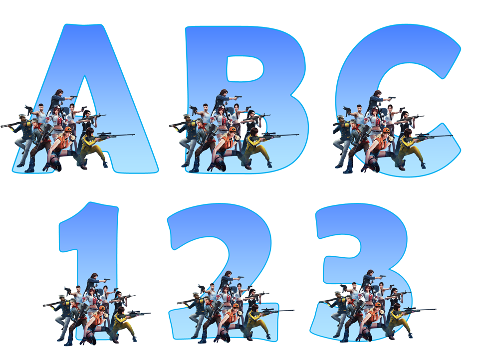 Kits imprimibles gratis : Alfabeto Free Fire