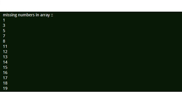Java Program To Find Missing Numbers In An Array Instanceofjava 4019