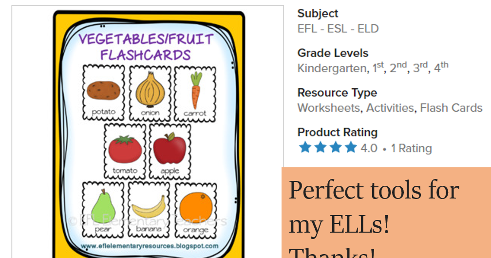 EFL Elementary Teachers: Fruit and Vegetable Theme