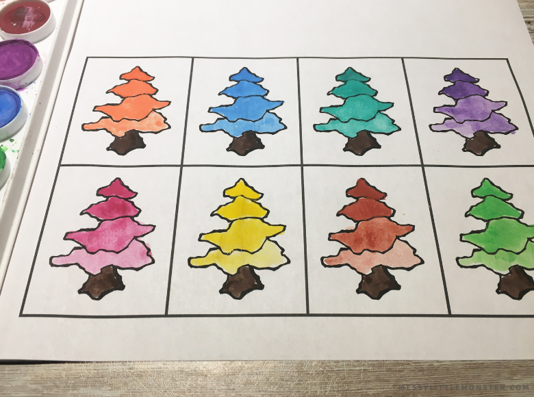 Christmas Tree Pop Art Project for Kids - Messy Little Monster