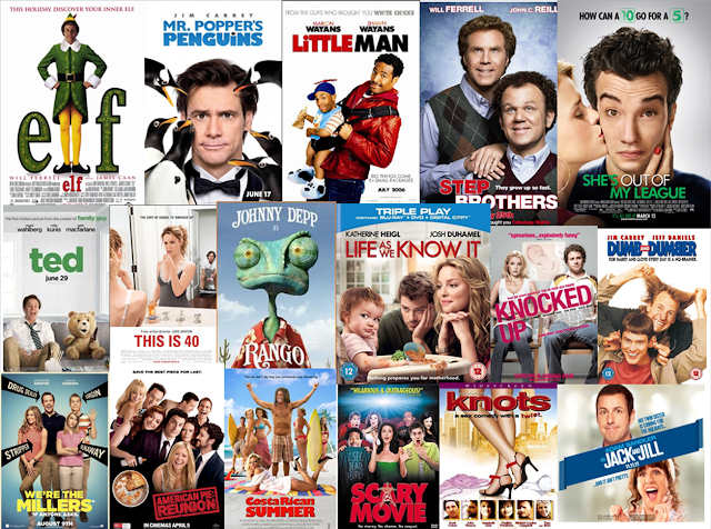 Media Studies: Collage for film genre Comedy