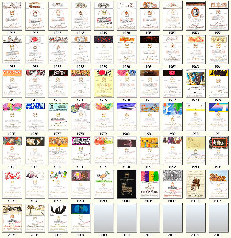 Mouton Rothschild Labels from 1945–2008 : r/wine