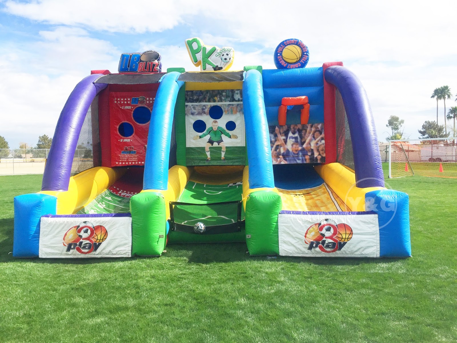Best inflatable sports challenge for school carnival --3 in1 inflatable ...
