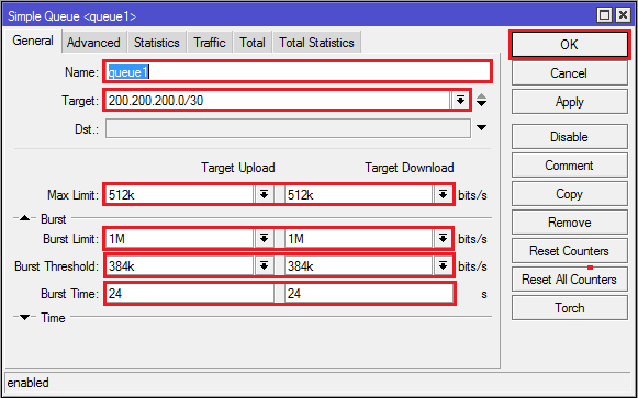 Lab 69 Konfigurasi Simple Queue Burst