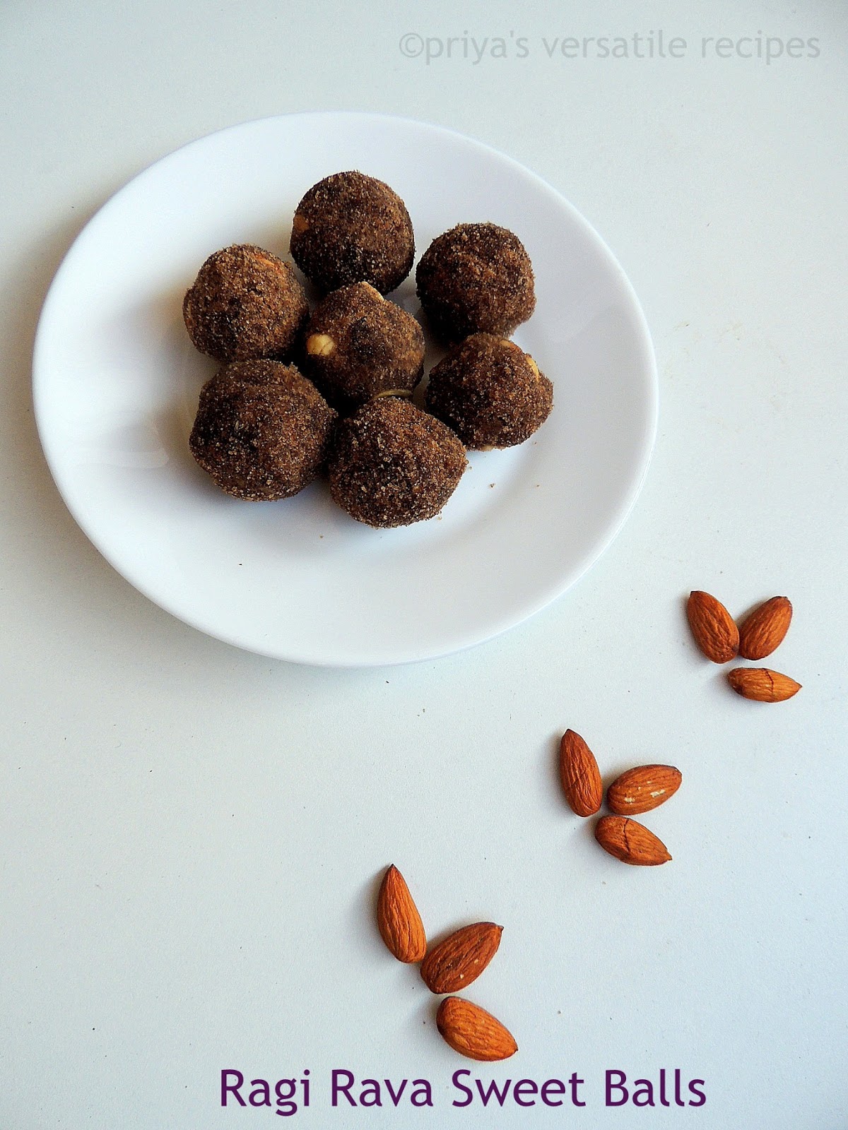 Priya's Versatile Recipes: Ragi Rava Sweet Balls
