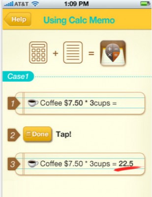 Calc memo: Hacer notas y calculos en nuestra Ipad