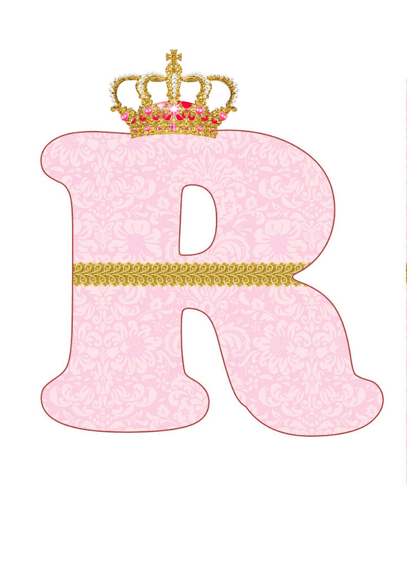 Abecedario Rosa con Corona. Pink Alphabet with Crown. - Oh my Alfabetos!