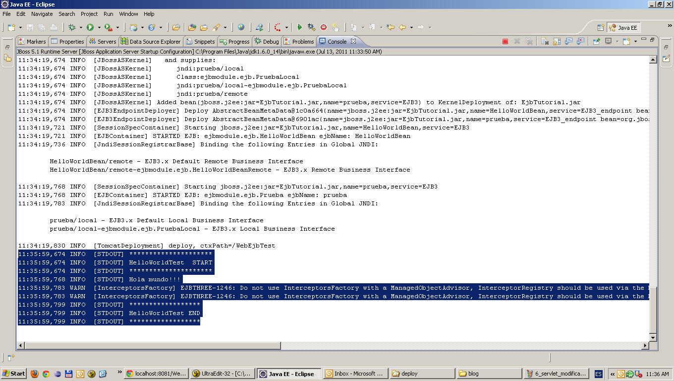 Java Frameworks & APIs: EJB - Configuración Eclipse + JBoss + EJB3 Java Frameworks & APIs: EJB - Configuración Eclipse + JBoss + EJB3
