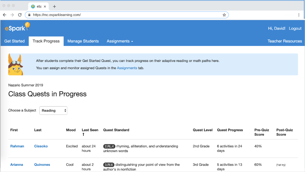 eSpark – a fun and engaging way to differentiate reading and math ...