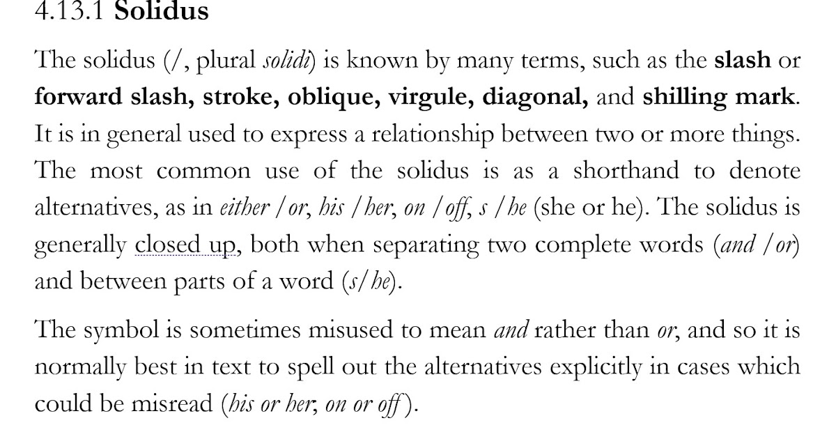 Sam Young: Using the forward slash or solidus