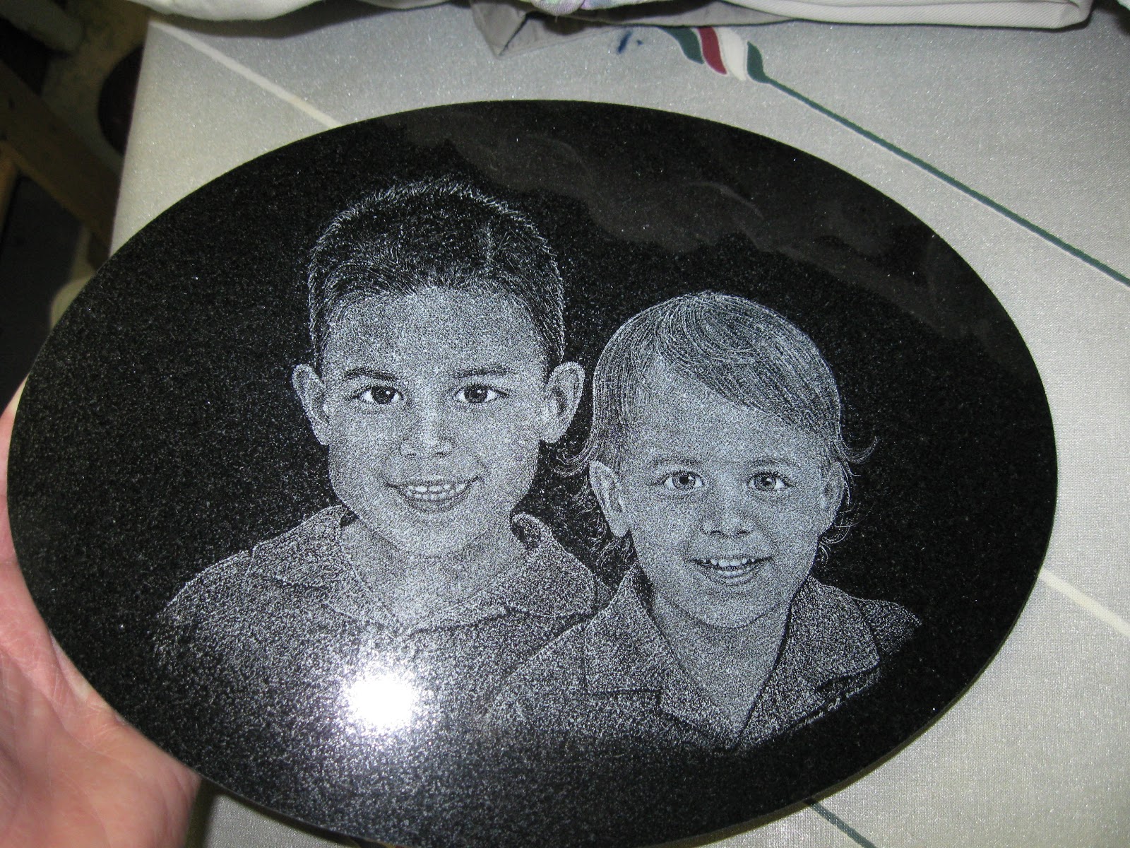 One of a Kind Art by Catherine: OOAK Hand Etched Portrait Black Granite ...